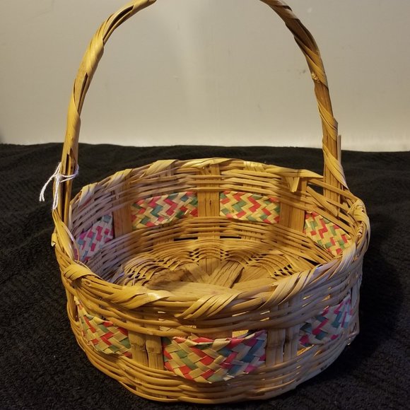 Accents | Woven Basket With A Color Weave Accents | Poshmark